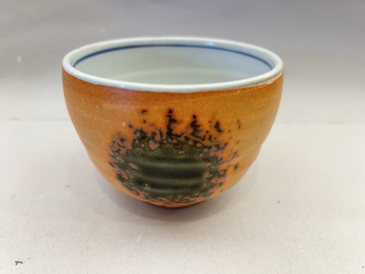 Matcha Kop / Orange, Brun Prik - Kopper - www.japanshoppen.dk