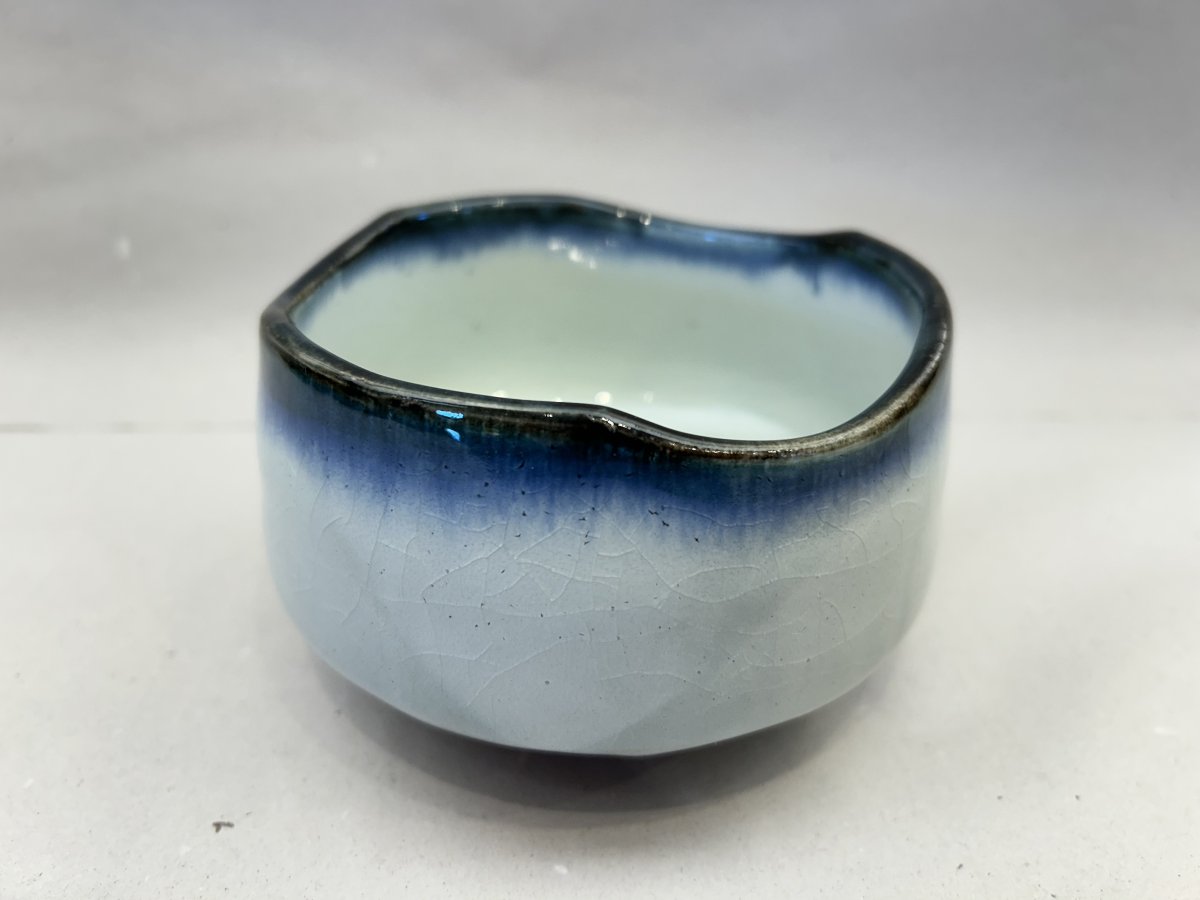 Matcha Kop / Hvid, Blå Kant - Kopper - www.japanshoppen.dk